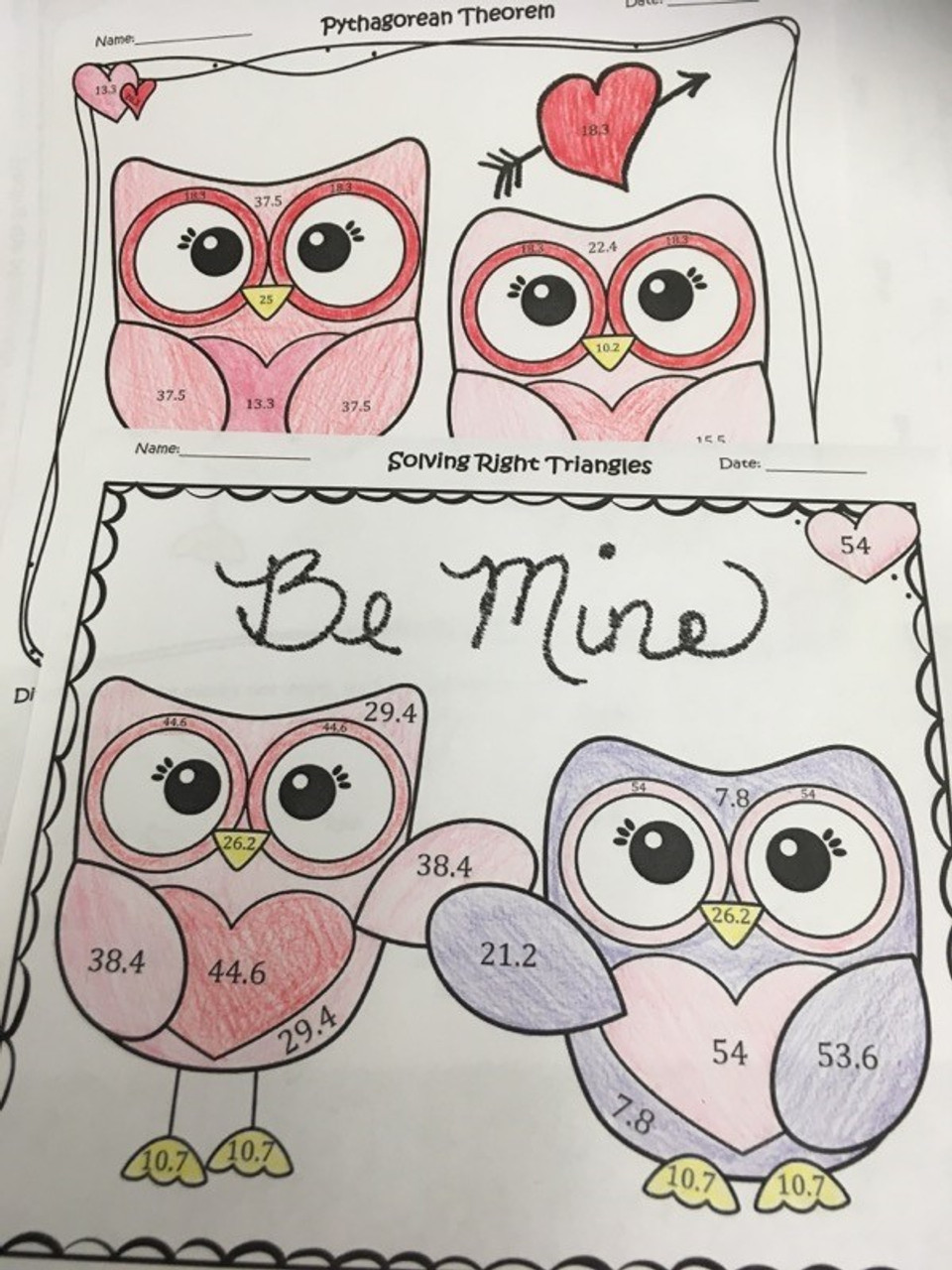 Pythagorean Theorem & Solving Right Triangles Color by Number ...