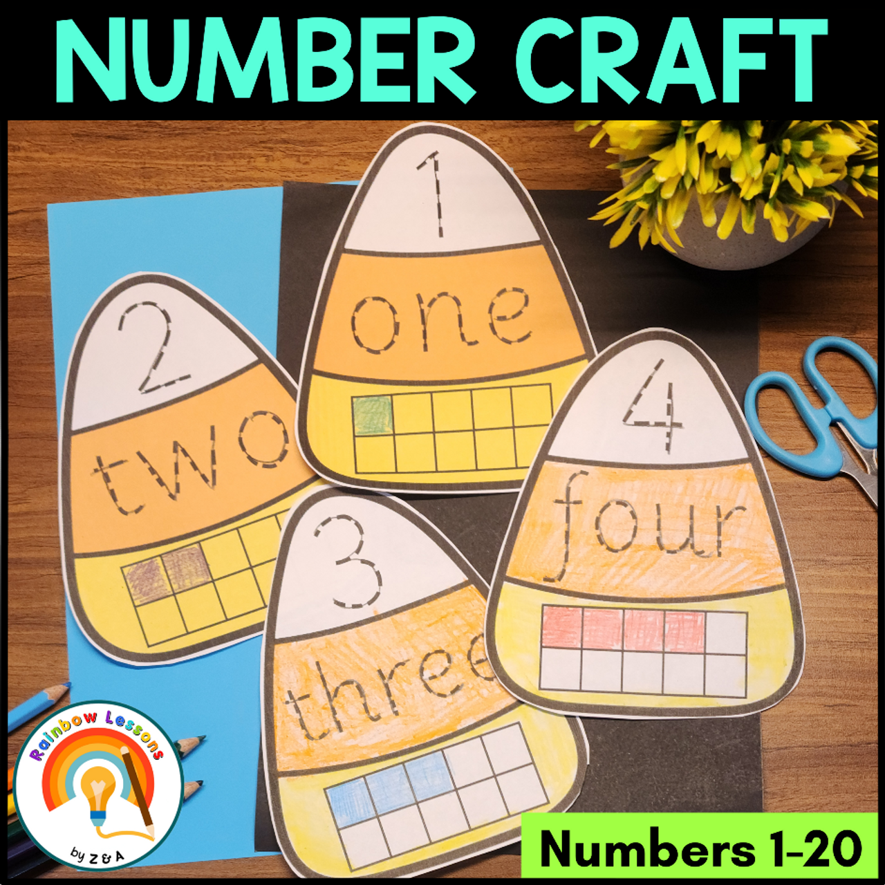Candy Corn Math Craft | Numbers 1 to 20 | Candy Corn Craft Activities ...