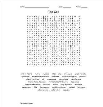 The Cell Word Search for a Microbiology Course - Amped Up Learning