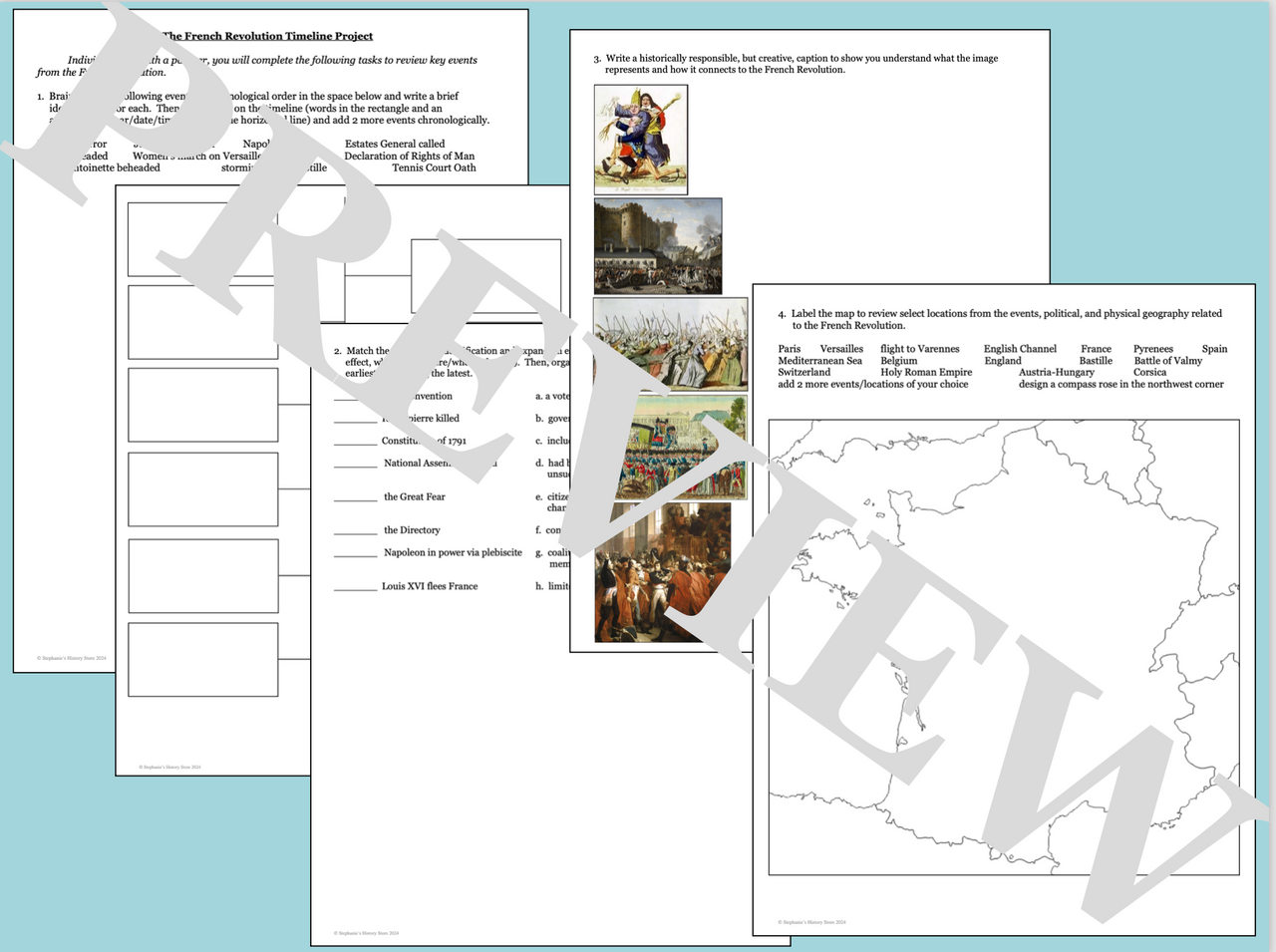 The French Revolution Timeline Map Image Analysis Stations Activity