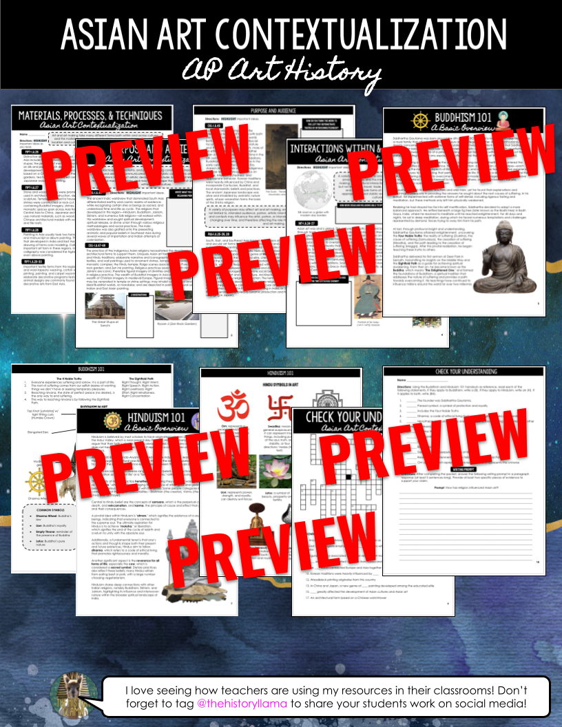 Asian Art Contextualization Activity Packet - AP Art History - Amped Up ...