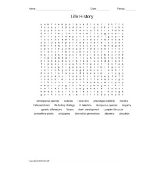 Life History Word Search for an Ecology Course - Amped Up Learning