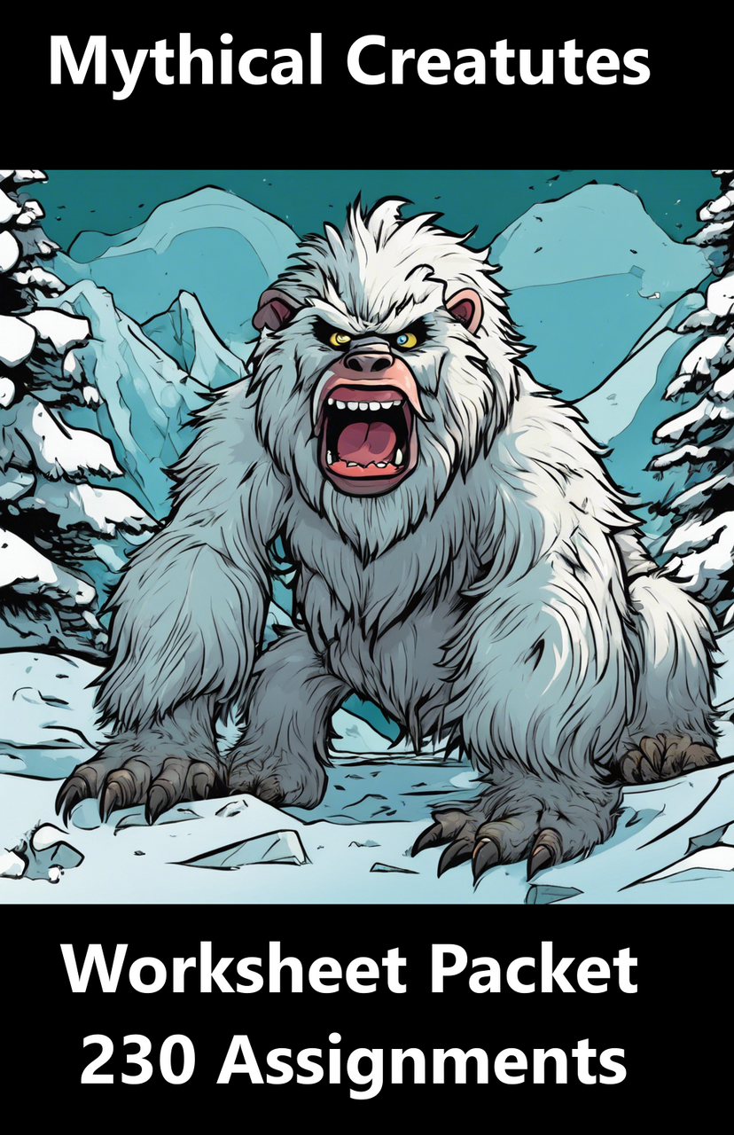 Creatures of Myth Worksheet Packet (230+ Assignments)