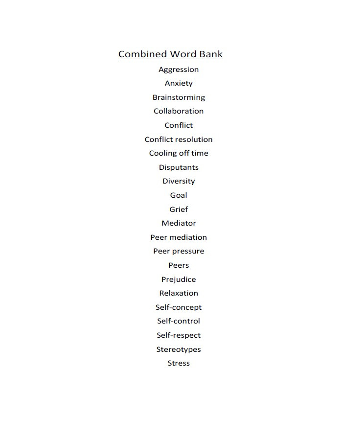 Coping with Stress and Conflict Resolution Crossword Puzzle Set - Amped ...