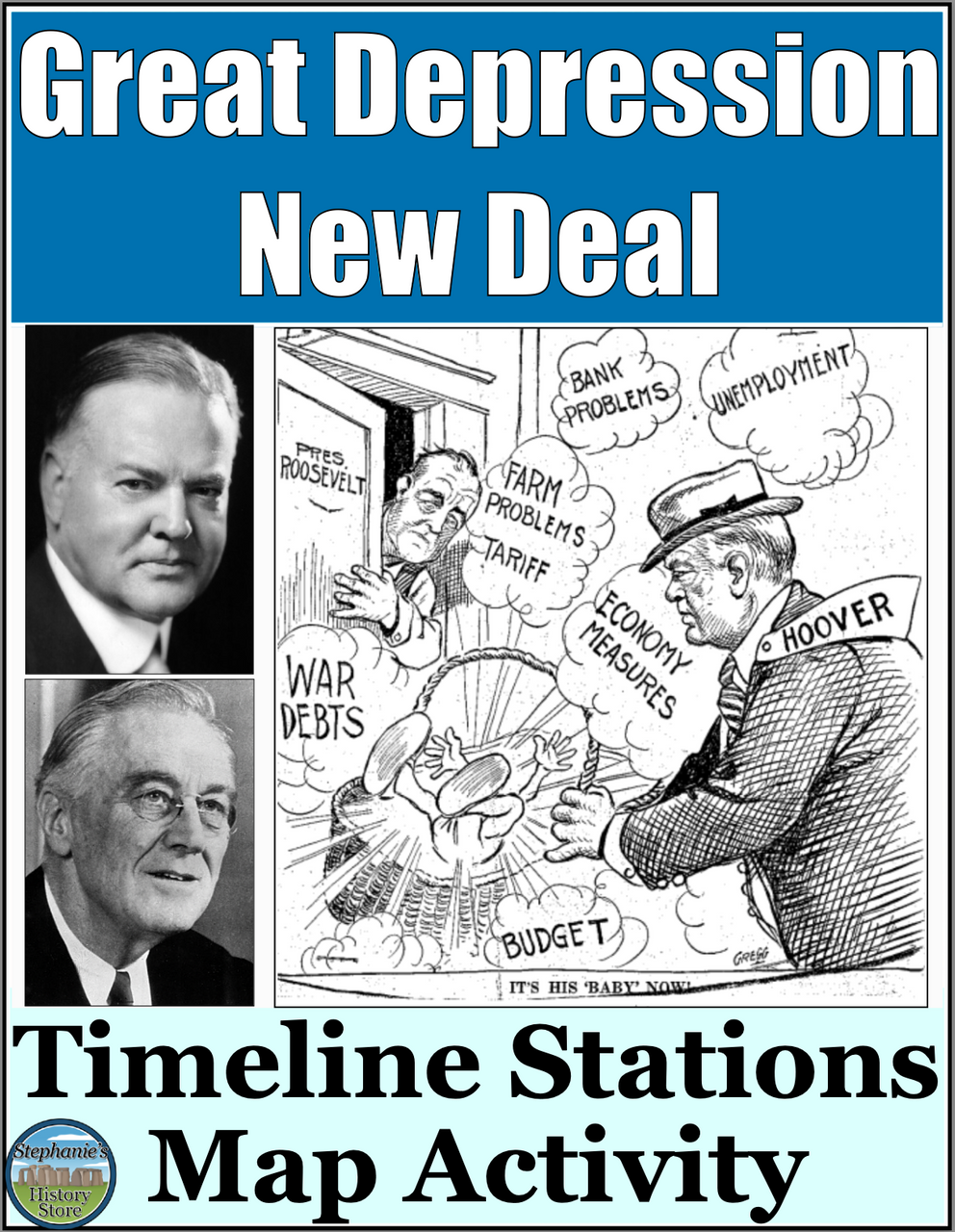 The Great Depression and New Deal Timeline Map Image Analysis Stations ...