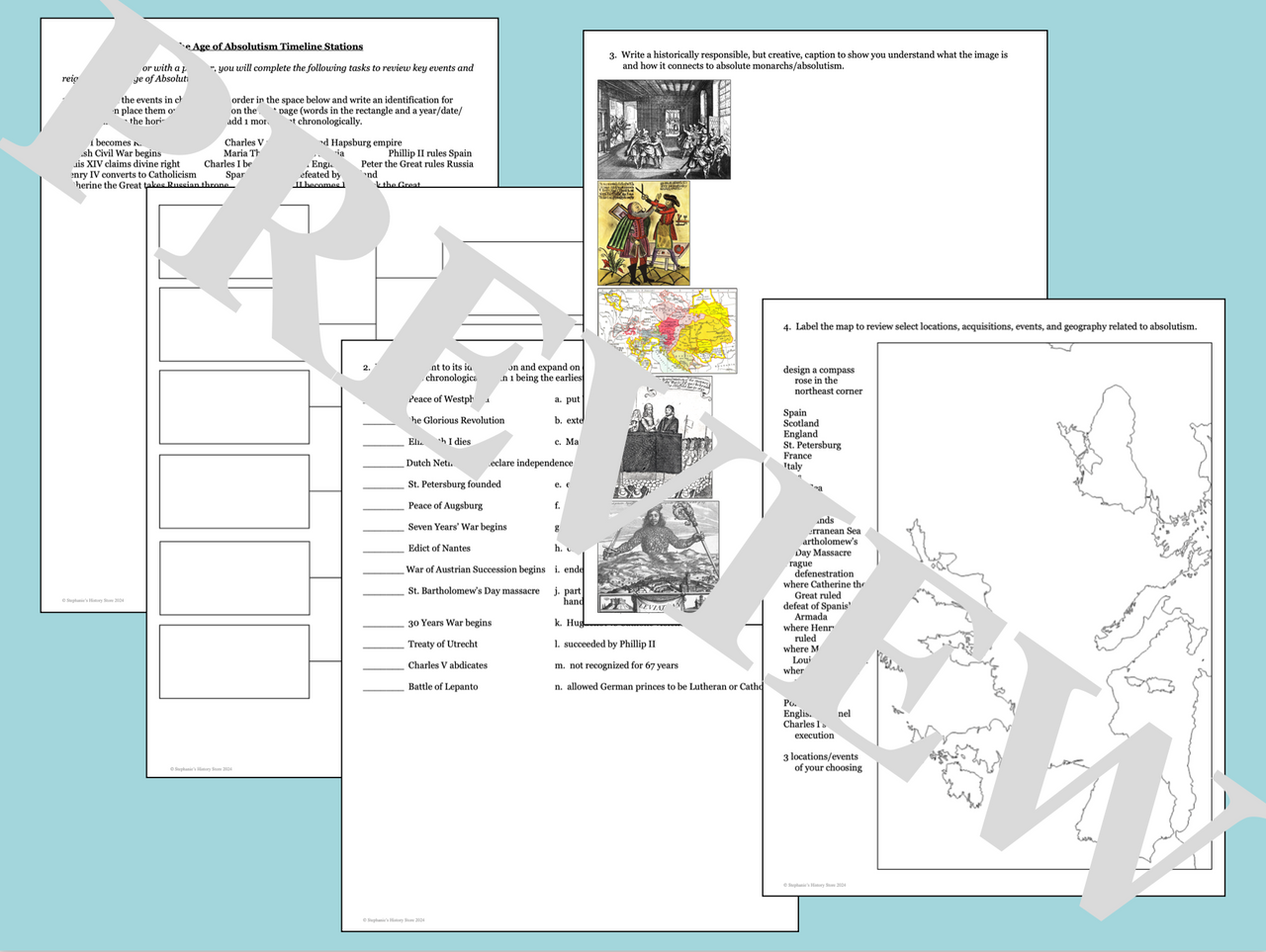 The Age of Absolutism Timeline Map Image Analysis Stations Activity