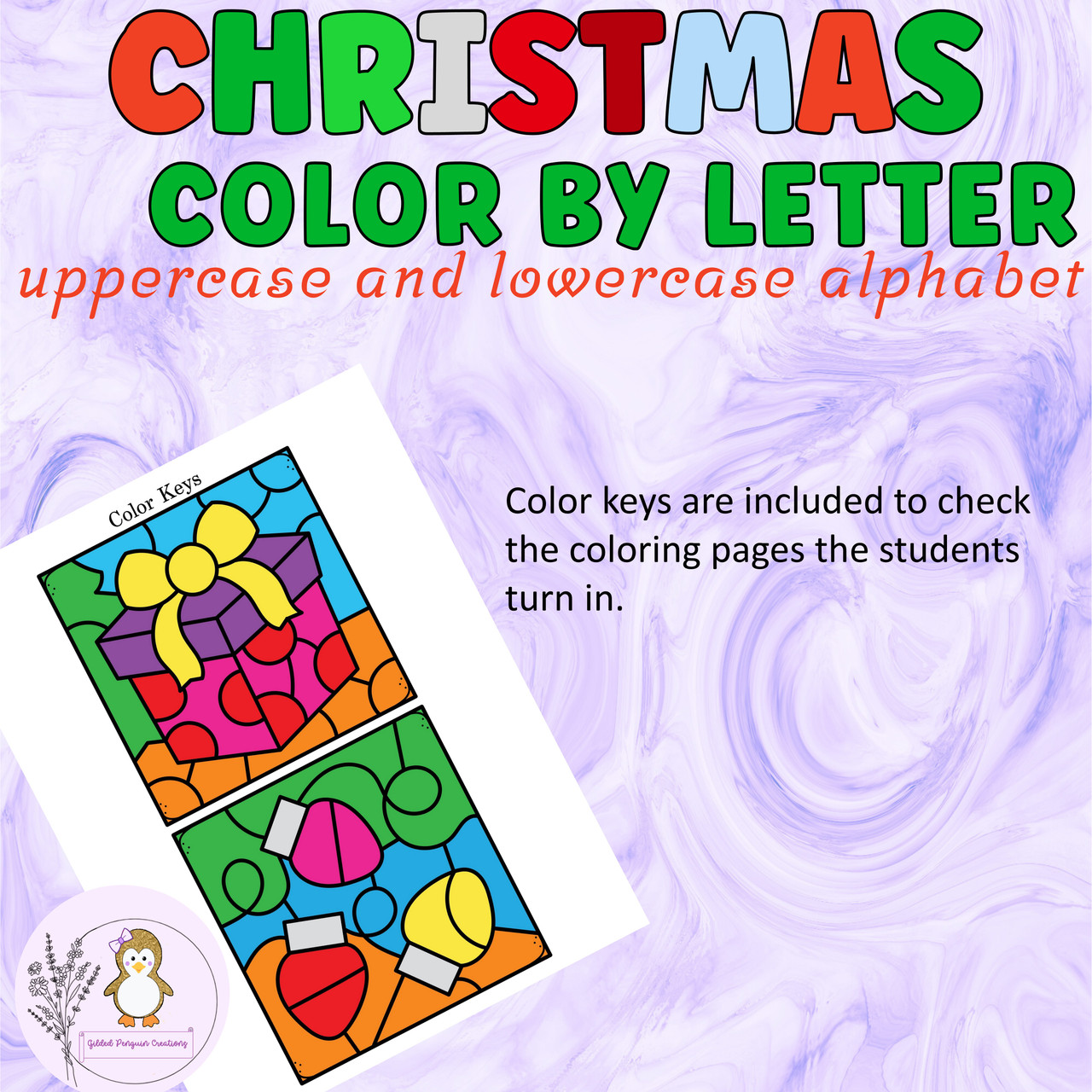 Christmas Color By Letter Alphabet Practice Uppercase Lowercase ...