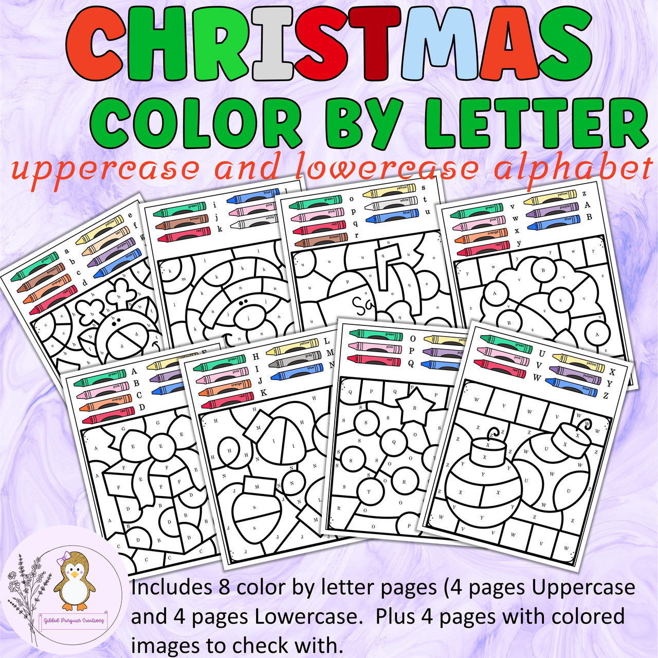 Christmas Color By Letter Alphabet Practice Uppercase Lowercase ...
