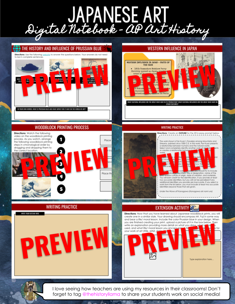 Japanese Art Digital Notebook - AP Art History - Amped Up Learning
