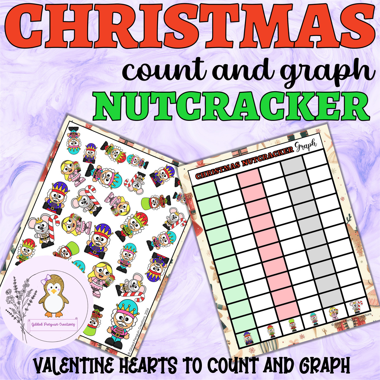 Christmas Math I Spy Worksheets Count and Graph Nutcracker