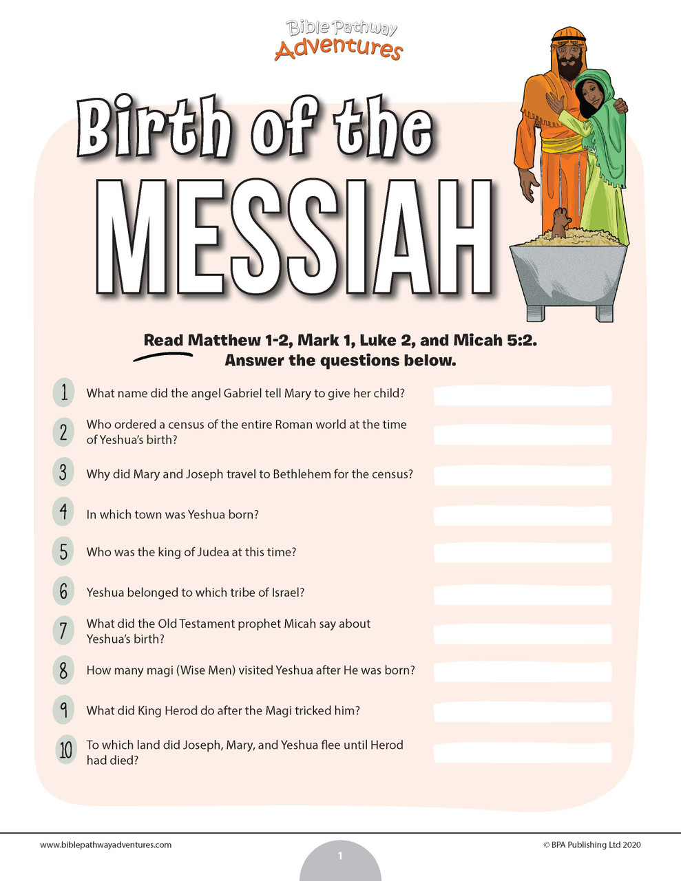 Birth of the Messiah Bible quiz