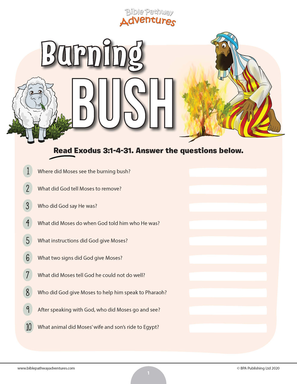 The Burning Bush Bible quiz