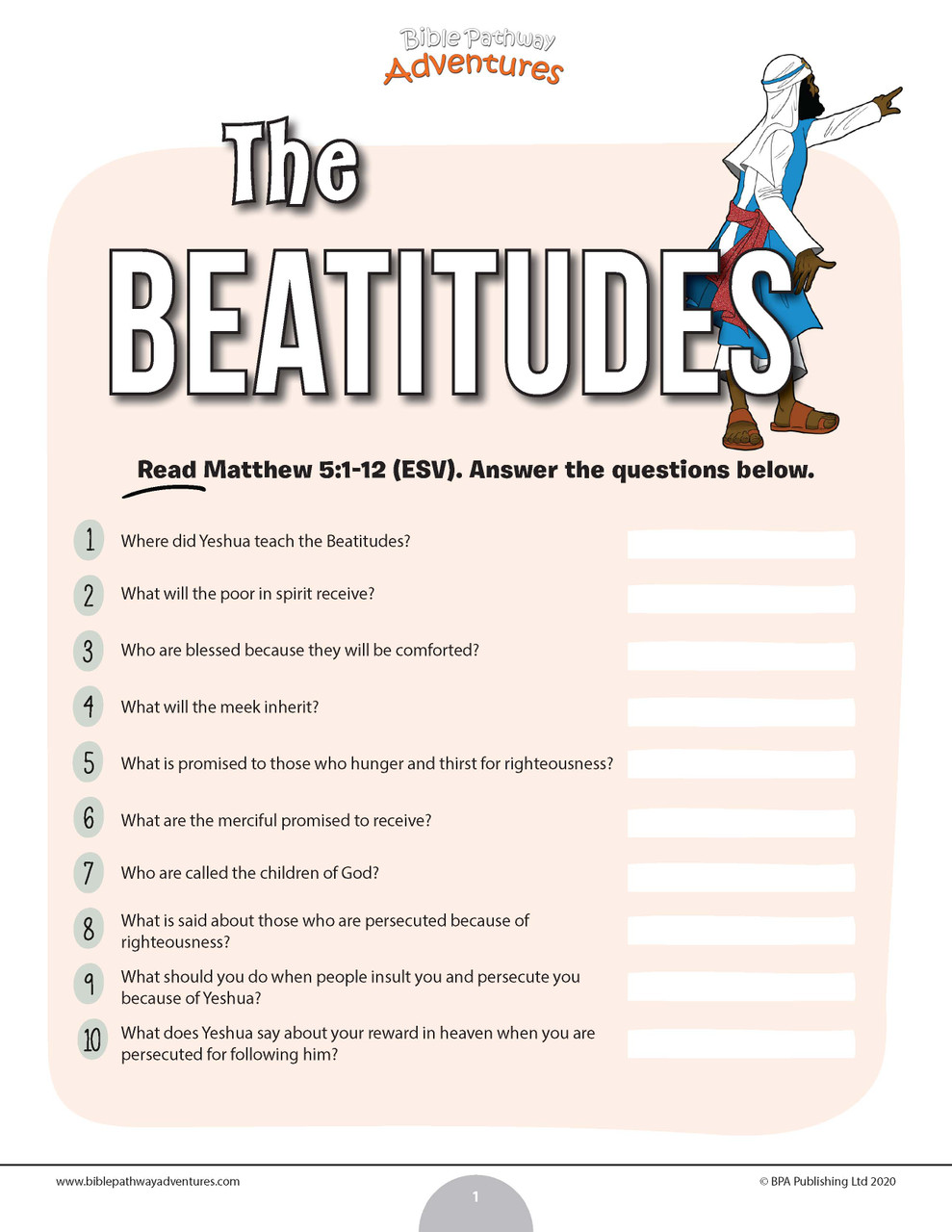 The Beatitudes Bible quiz