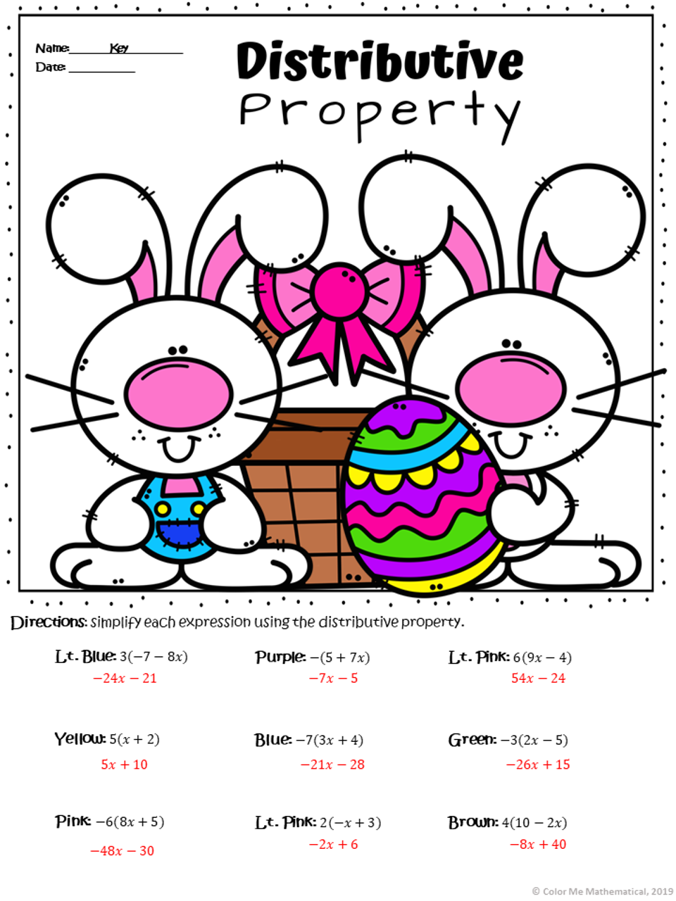 easter math coloring pages
