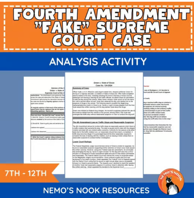 Fourth Amendment "Fake" Supreme Court Case Analysis - Amped Up Learning
