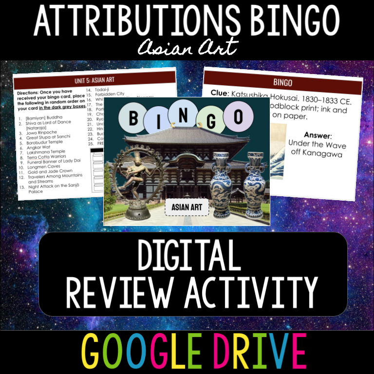 Unit 5: Asian Art Attributions Bingo - AP Art History - Amped Up Learning