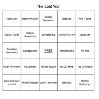 "The Cold War" Bingo for a World History Course - Amped Up Learning