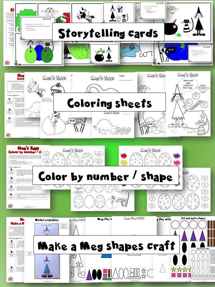 Meg's Eggs Activity Pack - Crafts, games, worksheets - Amped Up Learning