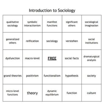"Introduction to Sociology" Bingo Set for a Sociology Course - Amped Up ...