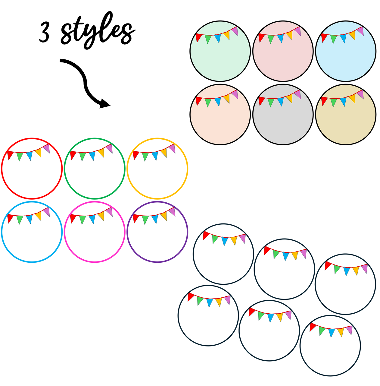 Printable Colorful Round Student Name Labels, Editable Classroom Labels ...