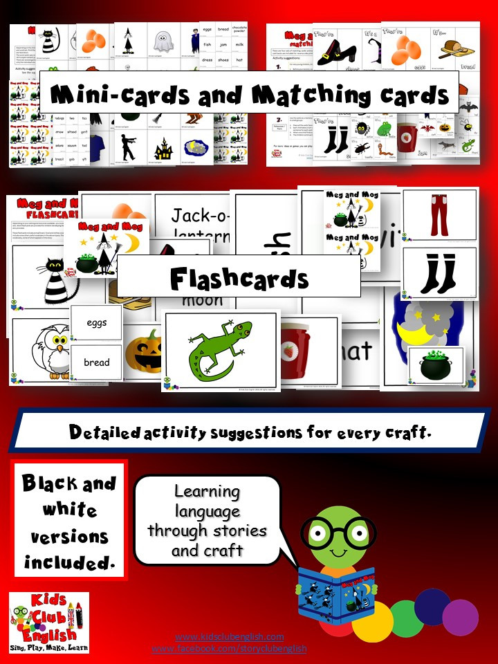 Meg and Mog Activity Pack - Halloween, food, clothes, animals