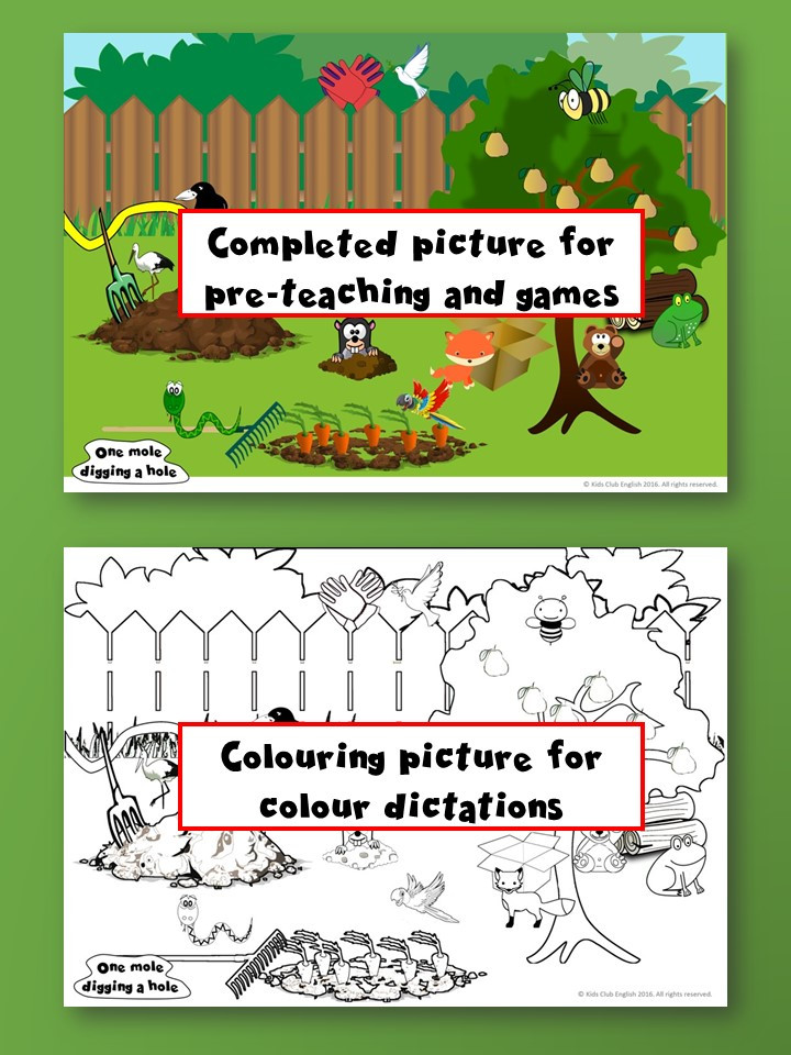 One Mole Digging a Hole - Find and Stick Craft