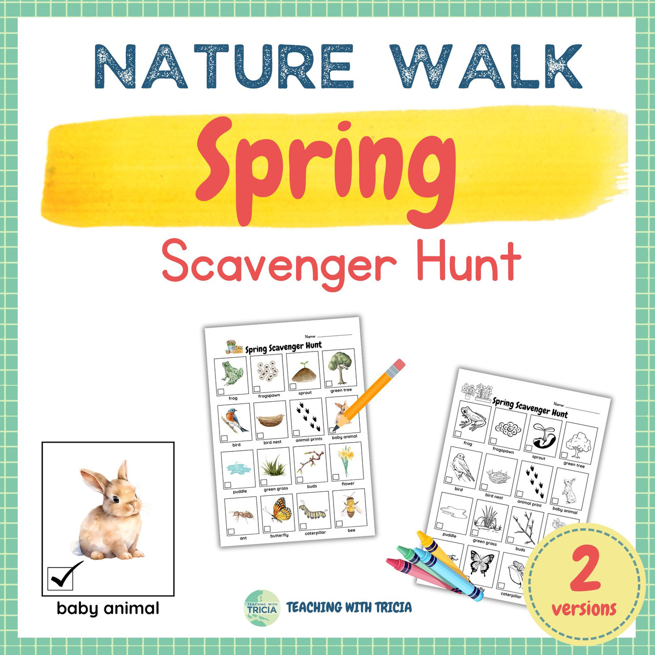 Nature Walk Scavenger Hunt - Spring: Color & Black/White - Amped Up ...
