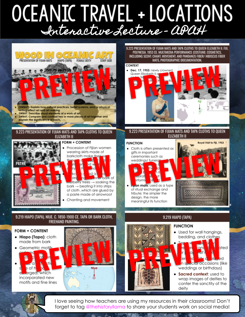 Wood in Oceanic Art + One Pager - AP Art History - Amped Up Learning