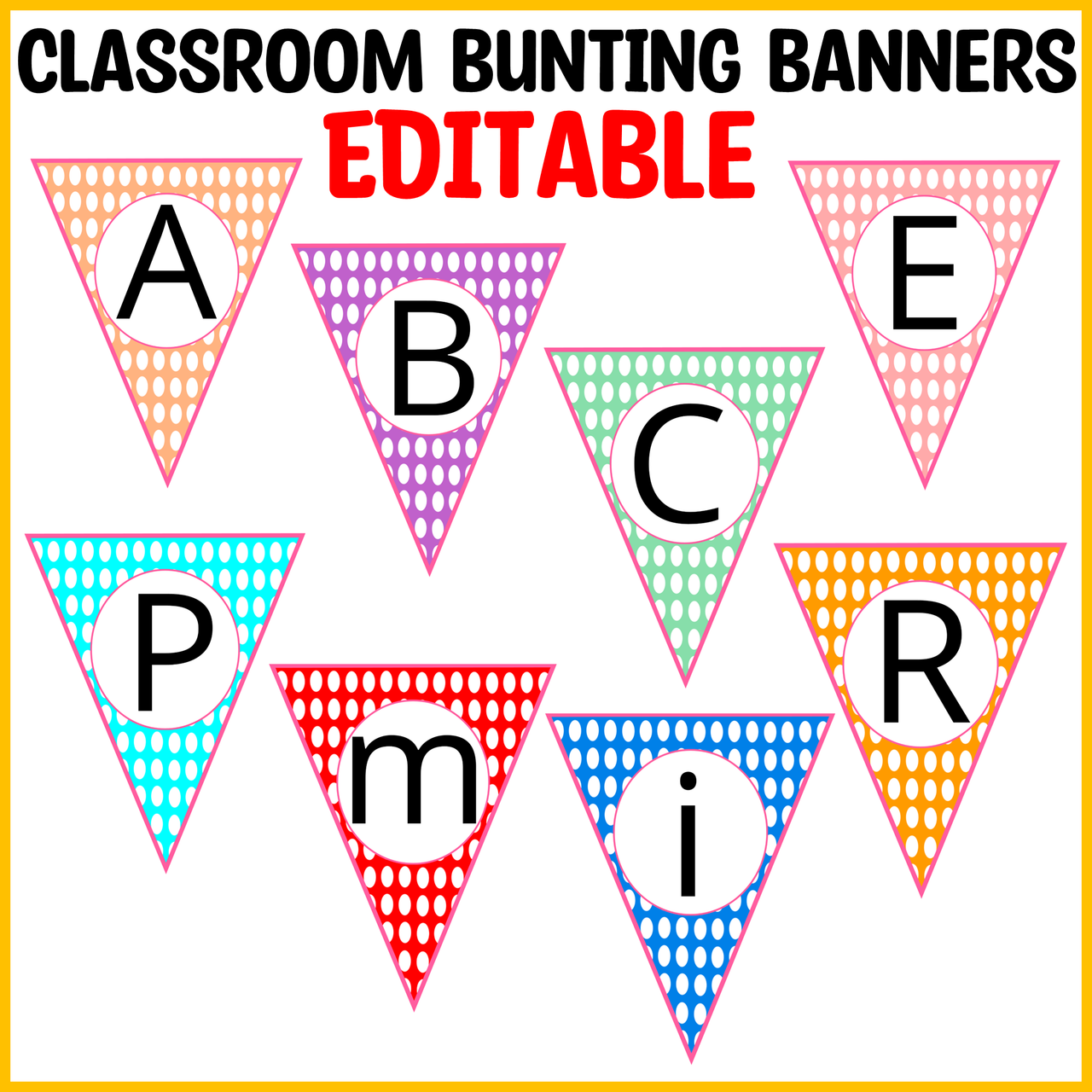 Classroom Bunting Banners, Editable Classroom Banners, Classroom Decor ...