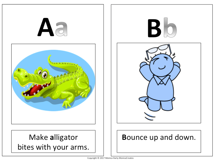 Kinesthetic Letters of the Alphabet Activity - Task Cards - School ...