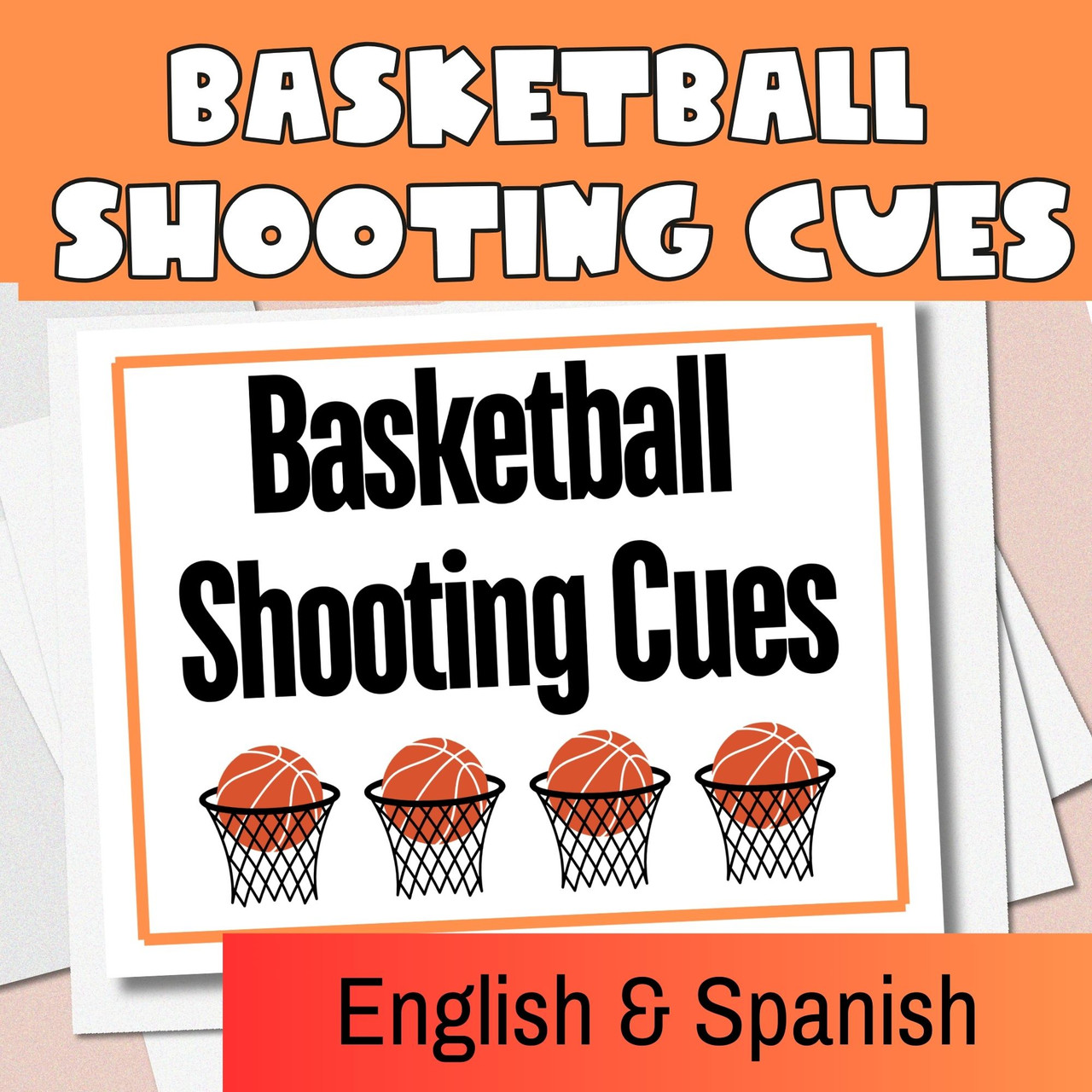 Basketball Shooting Cue Posters | English and Spanish