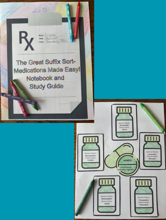 Mastering Medications: Generic & Brand Names, Uses, & Suffix Sort Notebook!