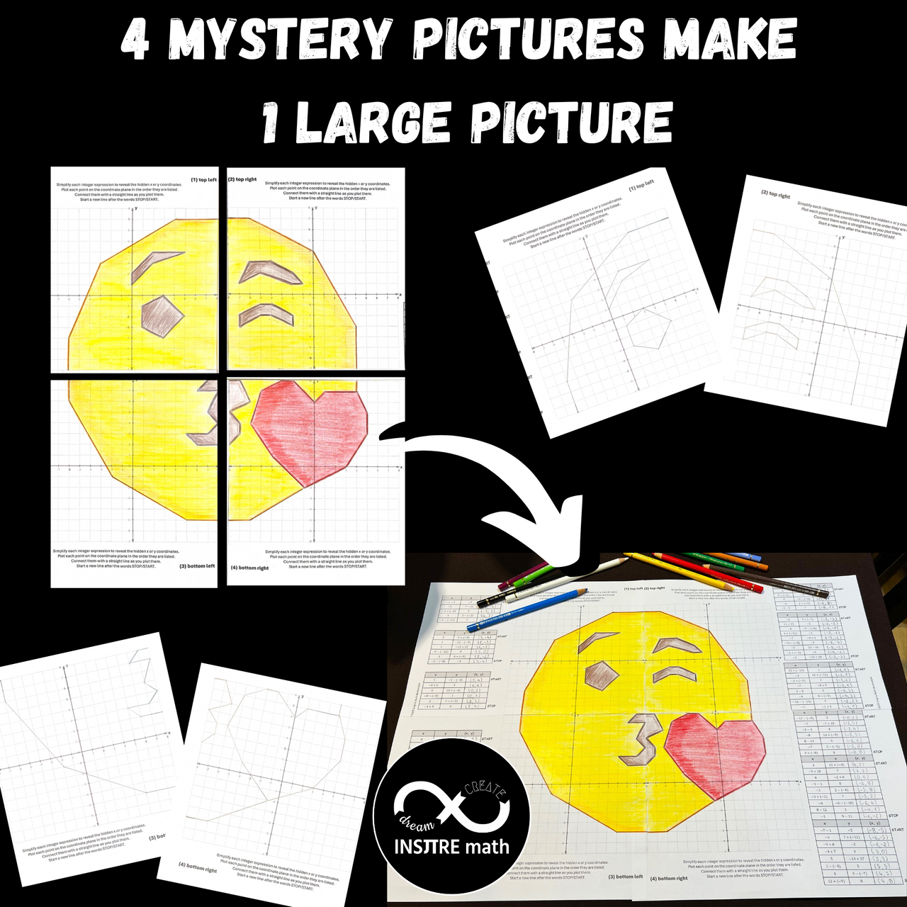Add & Subtract Integers Collaborative Coordinate Graphing Mystery ...