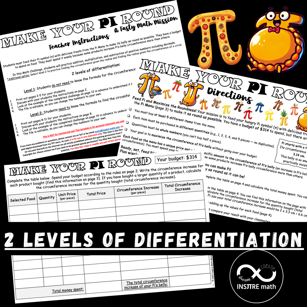 Pi Day Math Activity Make Your Pi Round Project Middle School Decimal ...