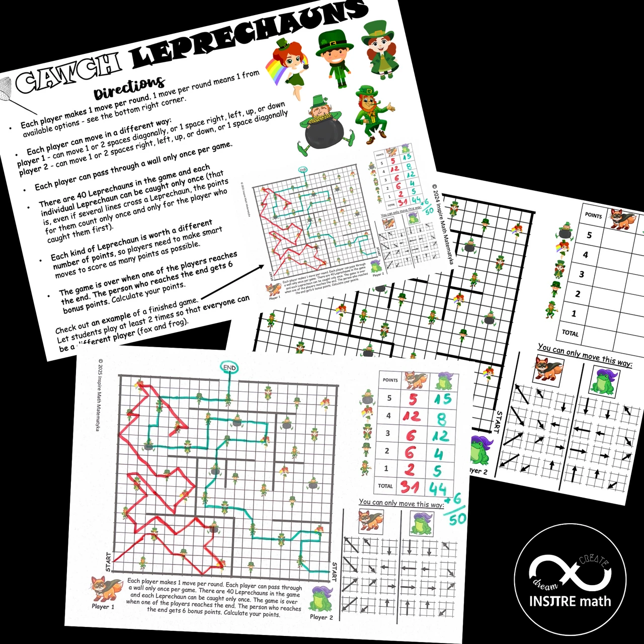 FREE St. Patrick's Day Math Activity Catch Leprechauns Logic Game Brain ...