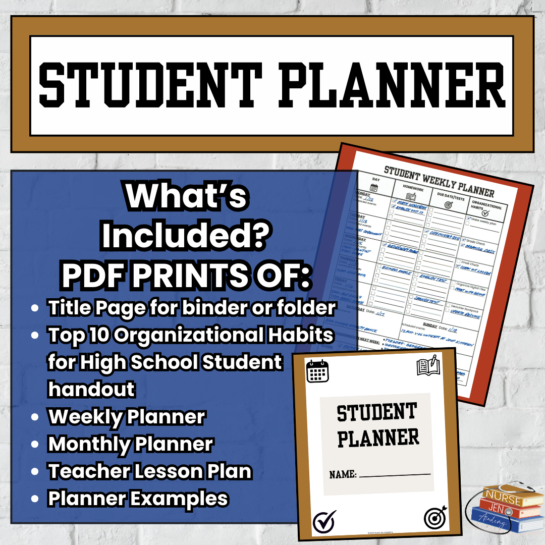 Student Planner | Weekly & Monthly Printable & Organizational Tips ...