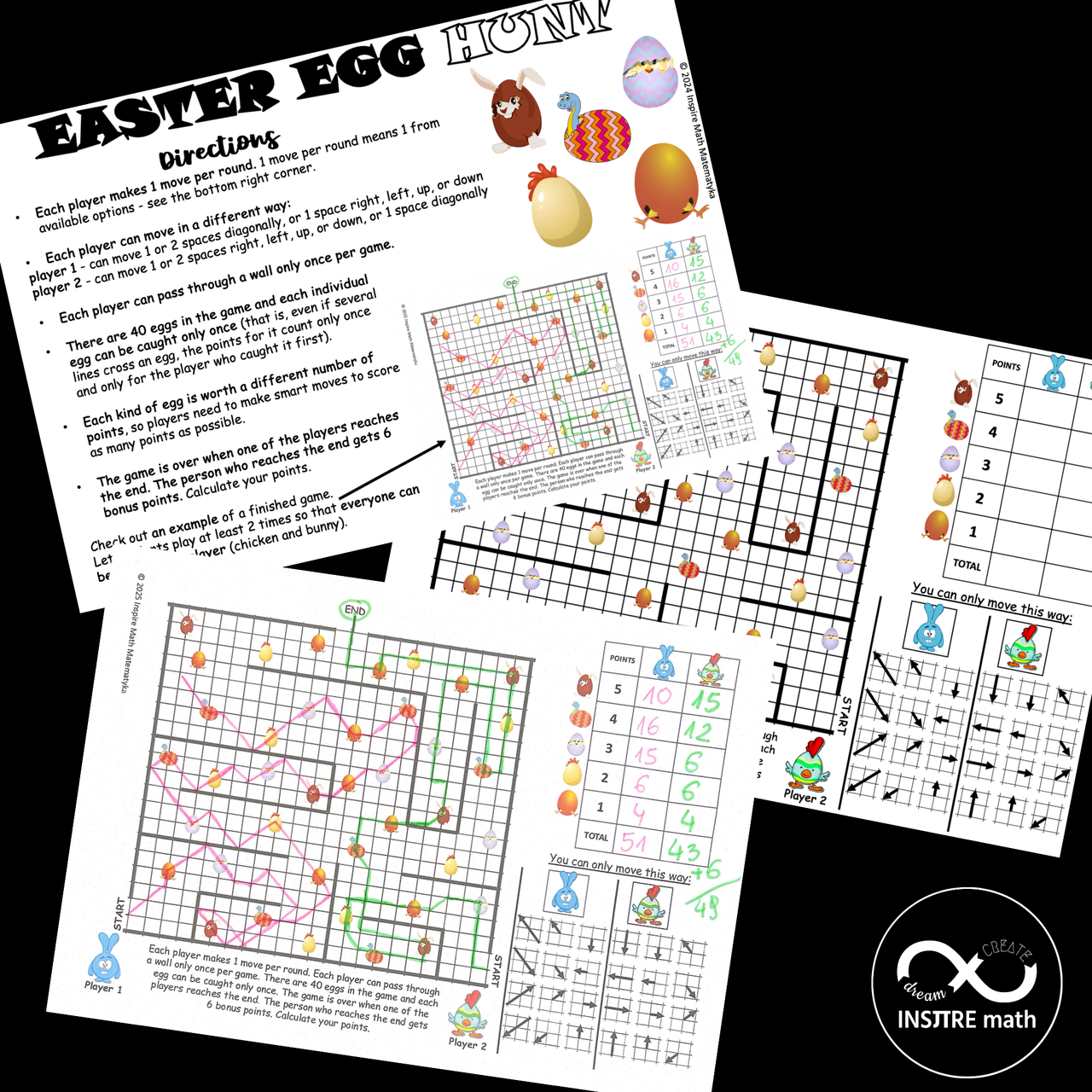 FREE Easter Math Activity Easter Egg Hunt Math Logic Game Brain Teasers ...