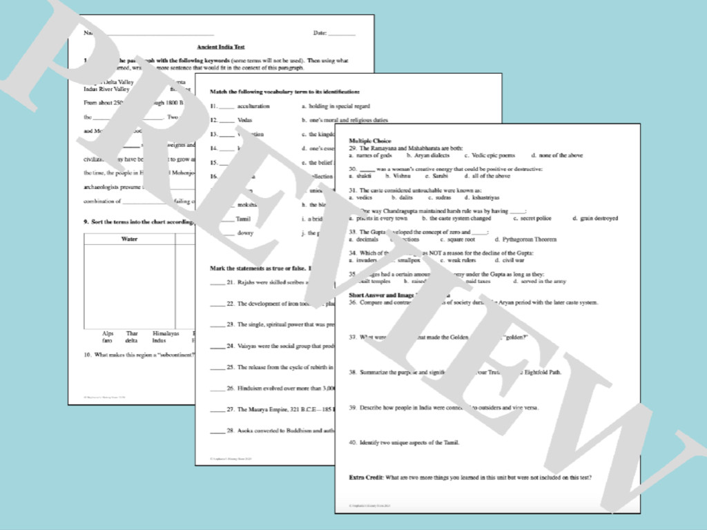 Ancient History Tests Bundle