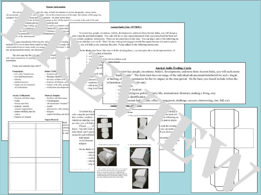 Ancient India Task Cards Map Activities Review Game Test Bundle