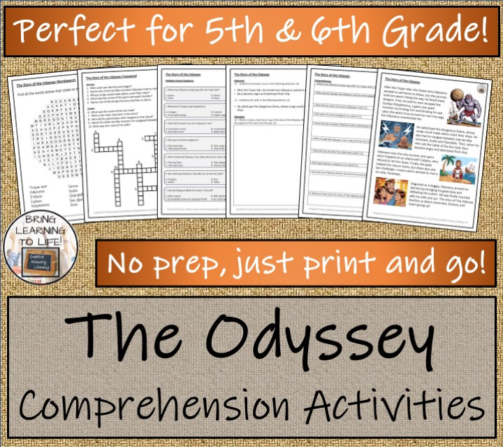 The Odyssey Close Reading Comprehension Activities | 5th Grade & 6th ...
