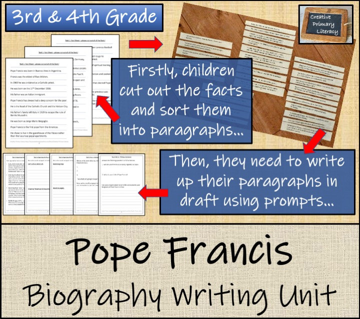 Pope Francis Biography Writing Unit | 3rd Grade & 4th Grade - Amped Up ...