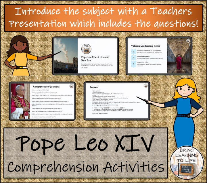 Pope Leo XIV Close Reading Comprehension Activities | 5th Grade & 6th ...