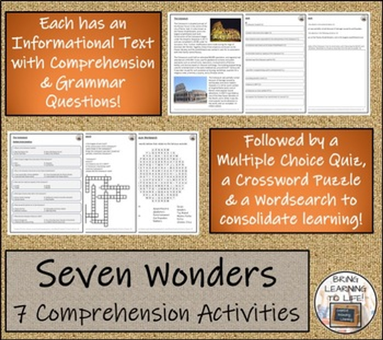 Seven Wonders of the World Close Reading Comprehension Bundle | 5th ...