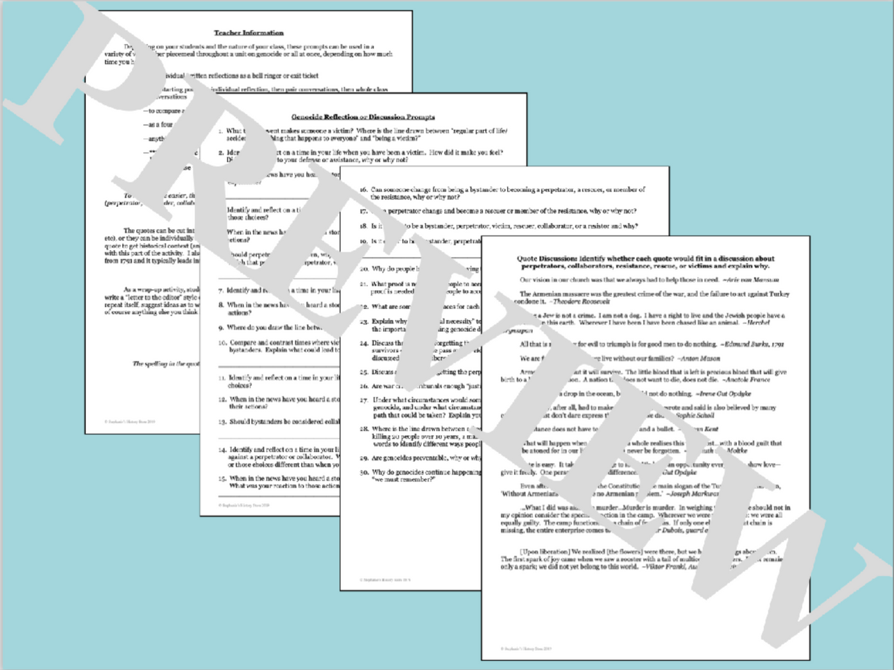 Genocide Writing Prompts and Discussion Questions