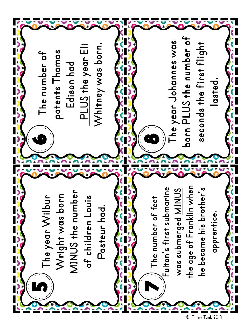 Inventors & Inventions Scavenger Hunt - Bell, Whitney, Edison, Ford ...