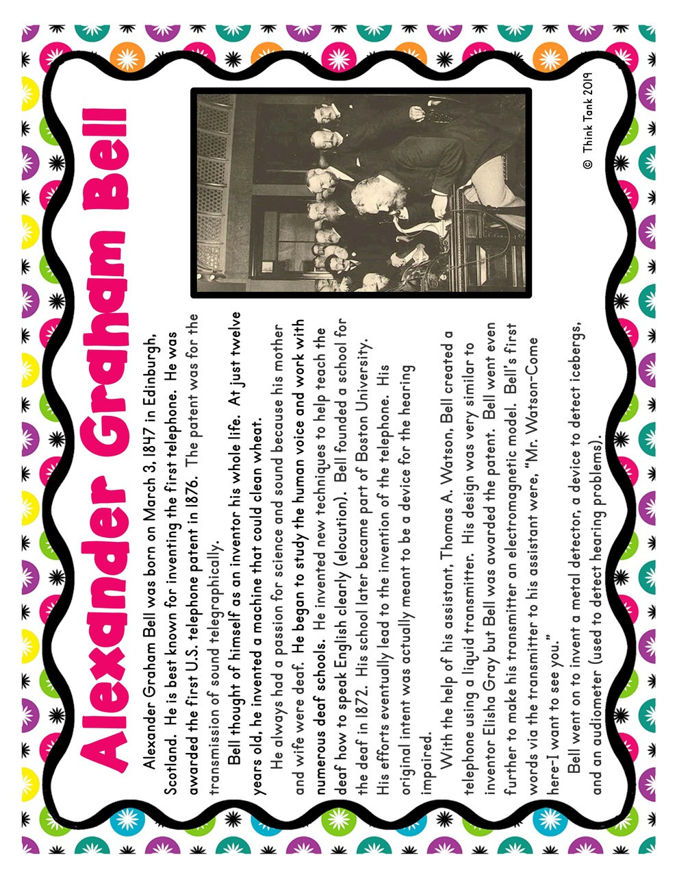 Inventors & Inventions Scavenger Hunt - Bell, Whitney, Edison, Ford ...