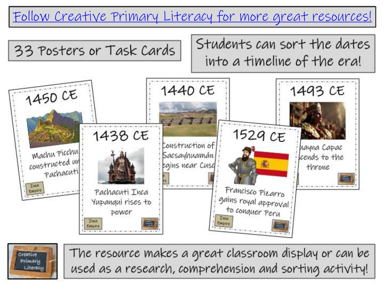 Inca Empire Timeline Display Research and Sorting Activity