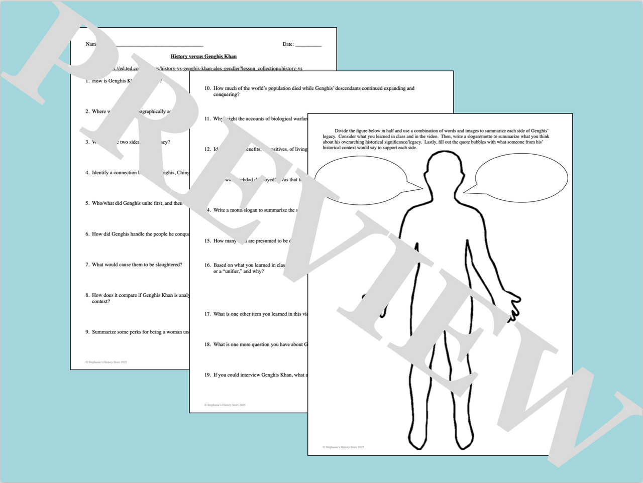 Genghis Khan Hero or Villain Activity Legacy Debate Video Guide