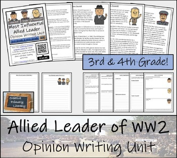 World War 2 Leaders Opinion Writing Unit | 3rd Grade & 4th Grade,