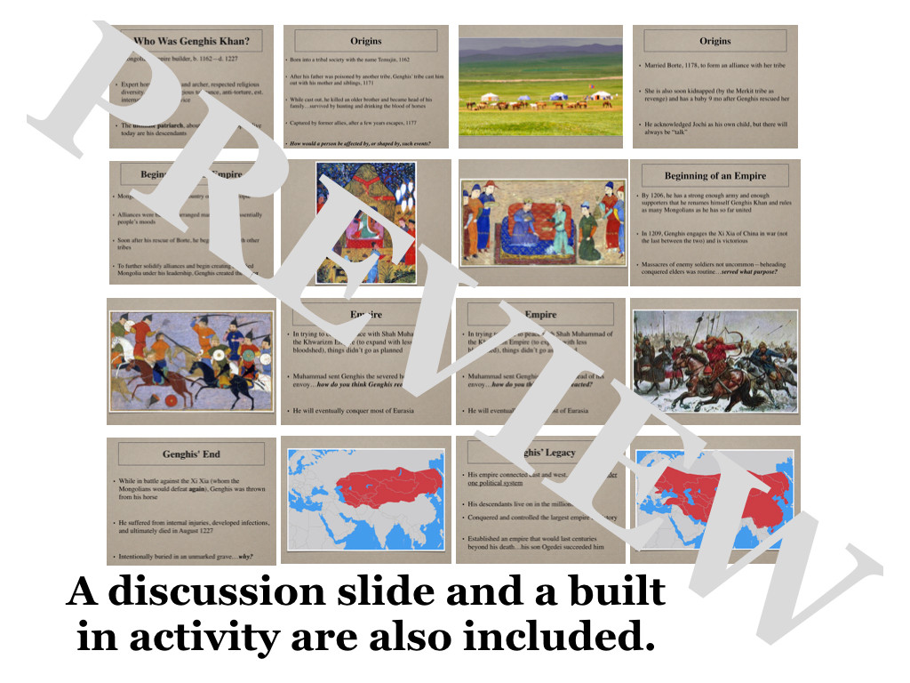 Genghis Khan Mongolian Empire PowerPoint Primary Source Analysis ...